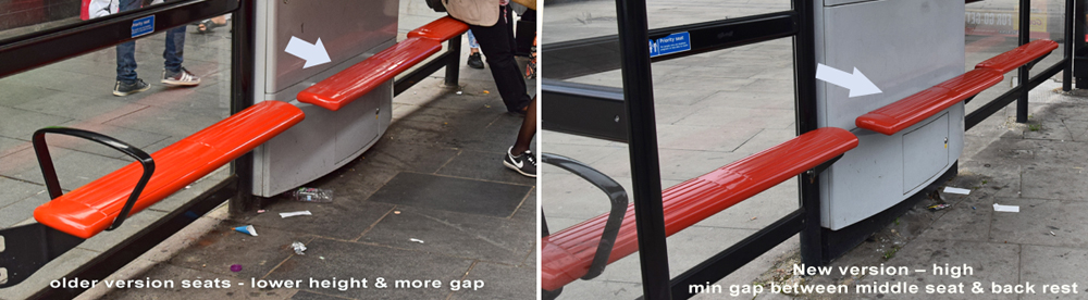 Uncomfortable bus shelter seats are to stay! – Harrow Monitoring Group